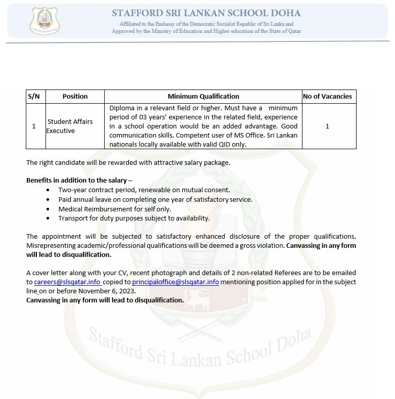 Vacancy 26-10-2023 - SSLSD